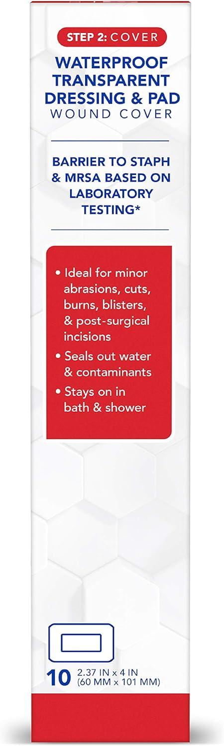 Waterproof Transparent Dressing & Pad 2.375 in X 4 in | 10-Count Wound ...