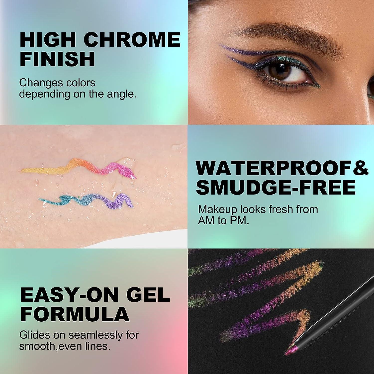 Erinde Multichrome Gel Eyeliner Pencil Glitter Metallic Intense Color ...