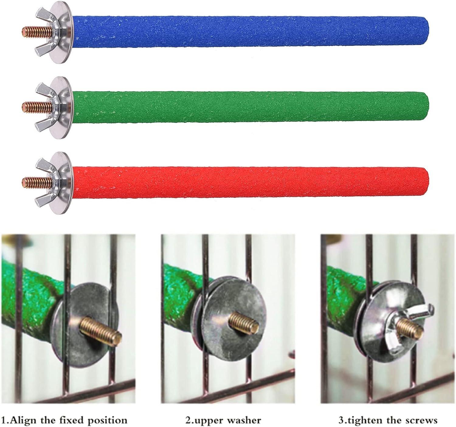 Heyu-Lotus 6 Pcs Parrot Perches Bird Paw Grinding Stick Wooden Bird ...