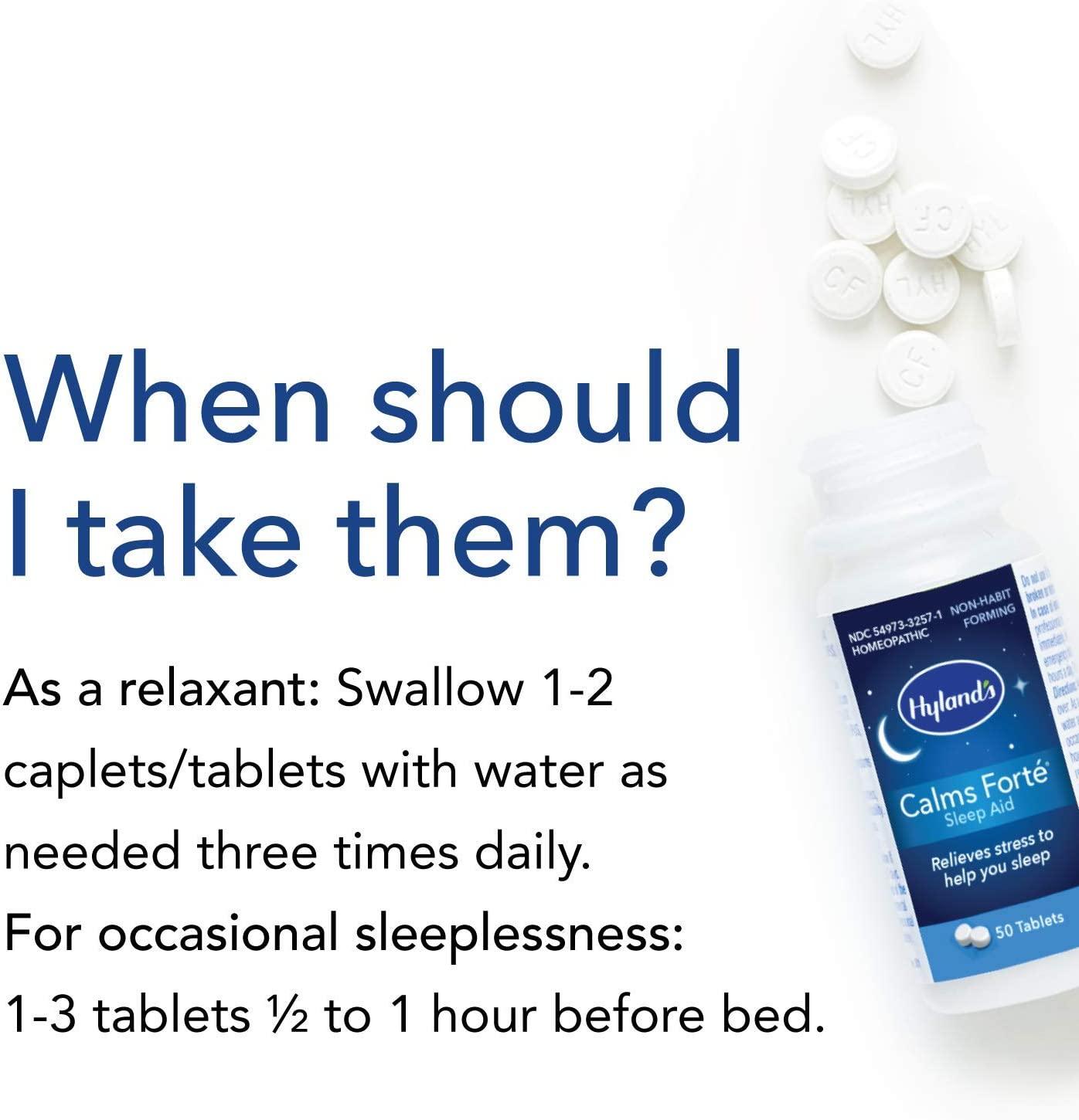 Hyland's Calms Forte Sleep Aid Tablets - Natural Relief for Nervous ...