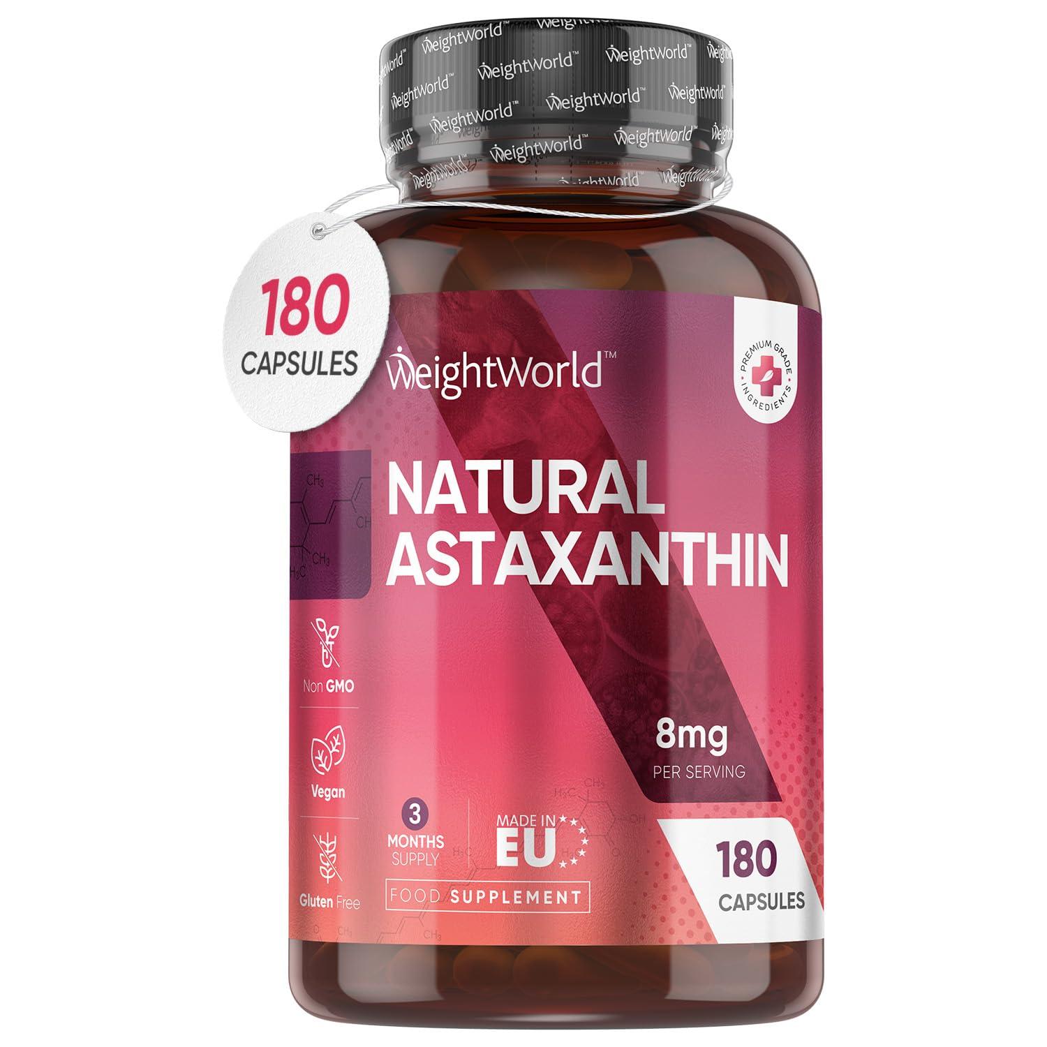 Vegan Astaxanthin 8mg - 180 Capsules - Pure Hawaiian Haematococcus ...