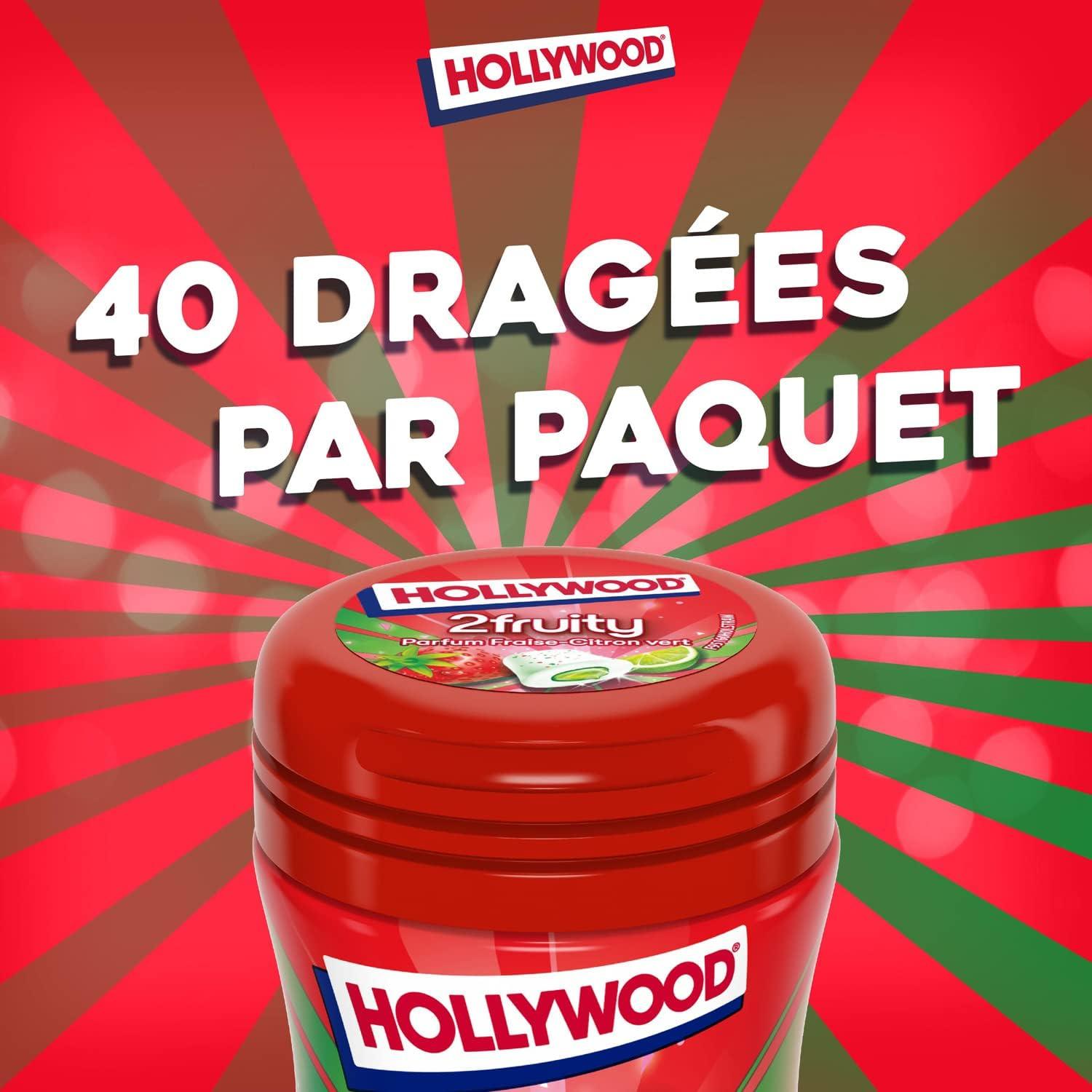 Hollywood Chewing Gum Bottle 2 Fruity - Strawberry Lemon - Sugar Free with Sweeteners - Pack of ...