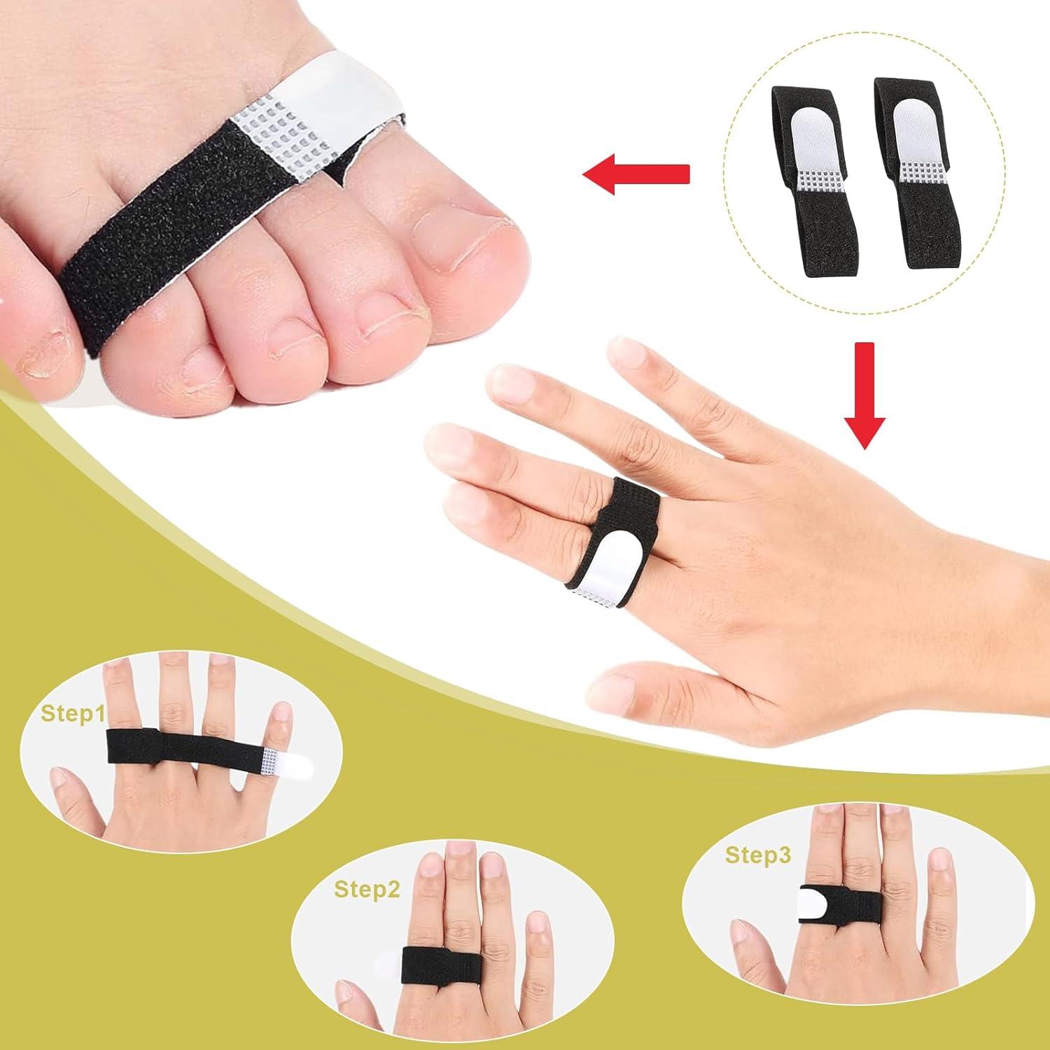 Fhioevt 10-Piece Finger Splint Set | Adjustable Velcro Trigger Finger ...