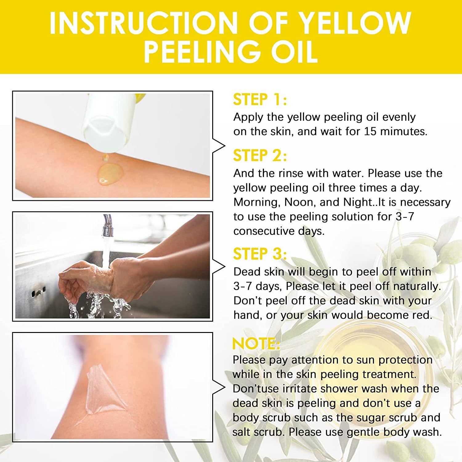 Yellow Peeling Oil for Dark Skin - Strong Extra Strength Exfoliating ...