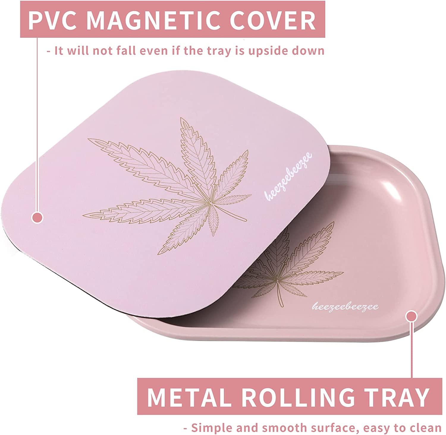 Small Pink Mini Rolling Tray with Magnetic Lid - 7'' x 5.5'' | Premium ...