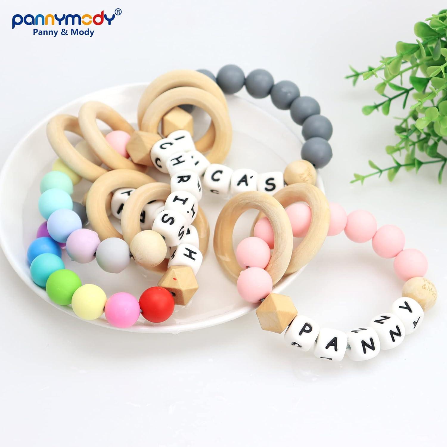 Panny & Mody Personalized Pink Teether - Custom Name | Baby Teething ...