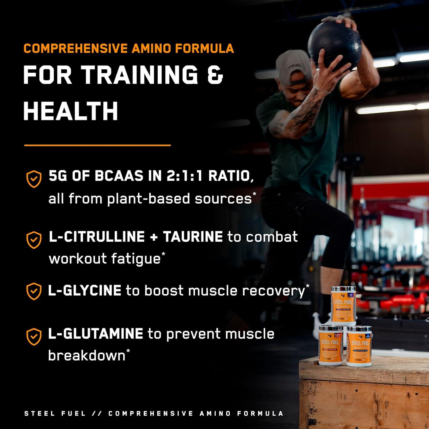 Buy SteelFit Steel Fuel BCAA + Electrolyte Powder | Sugar-Free 2:1:1 ...