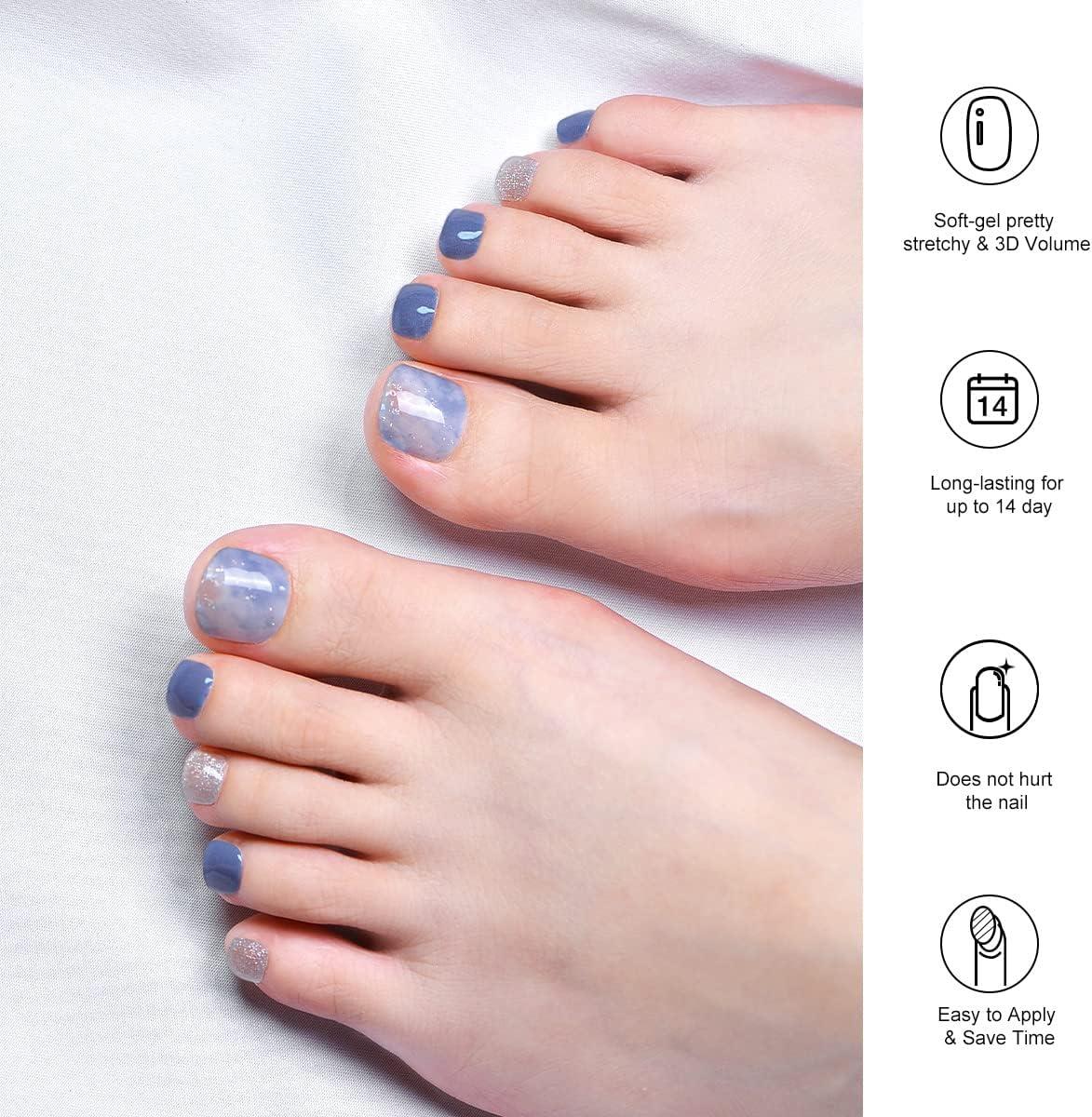 Blue Sky Z074 Semi-Cured Gel Pedi Strips - Long Lasting Glossy Gel ...
