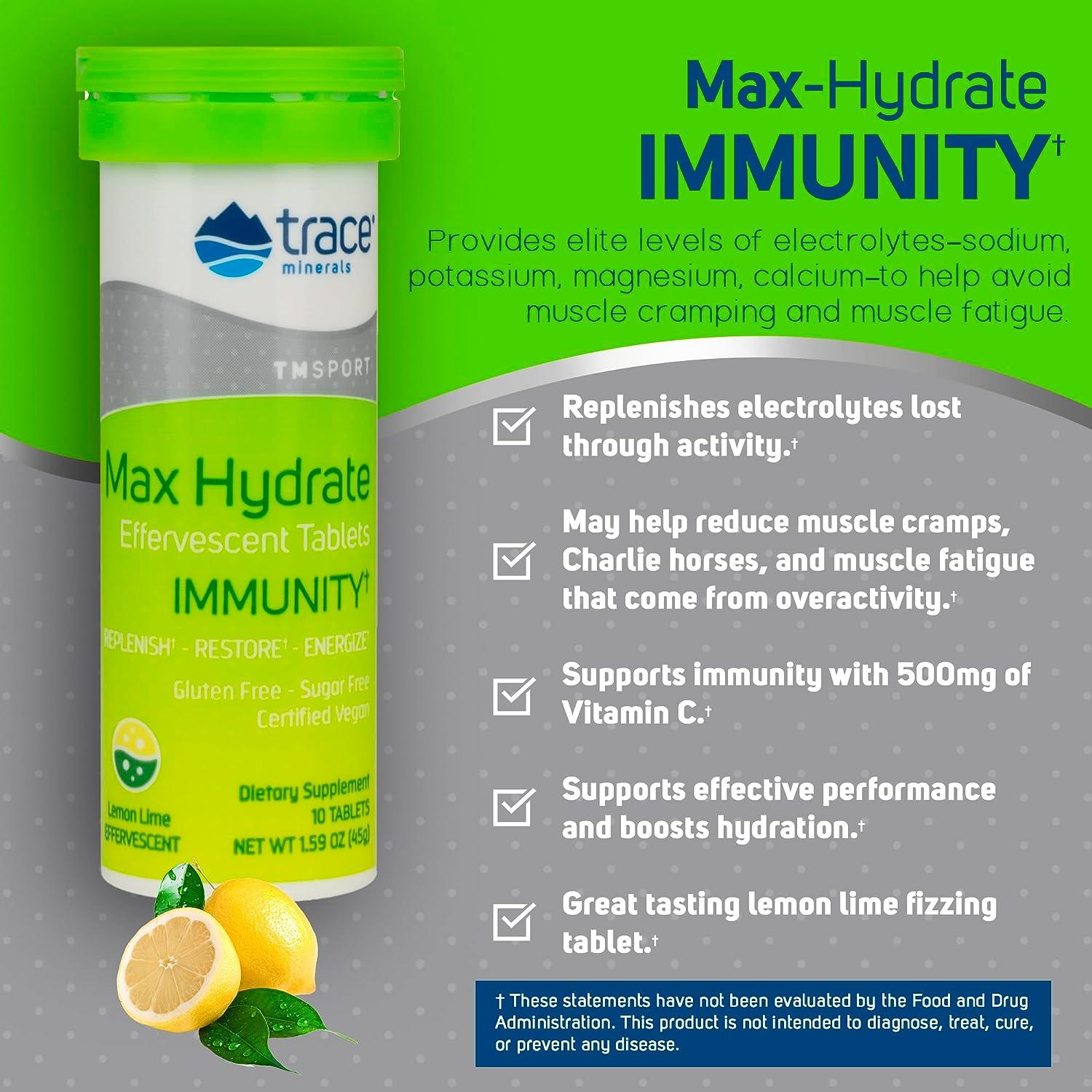 MAX Hydrate Immunity Electrolyte Fizzing Support | Trace Minerals ...