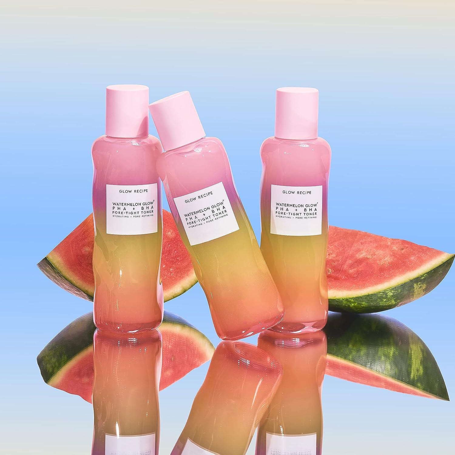 Watermelon Glow PHA BHA Pore Tight Face Toner Hydrating Exfoliating with Cactus Water Cucumber Tea Tree Hyaluronic Acid 150ml