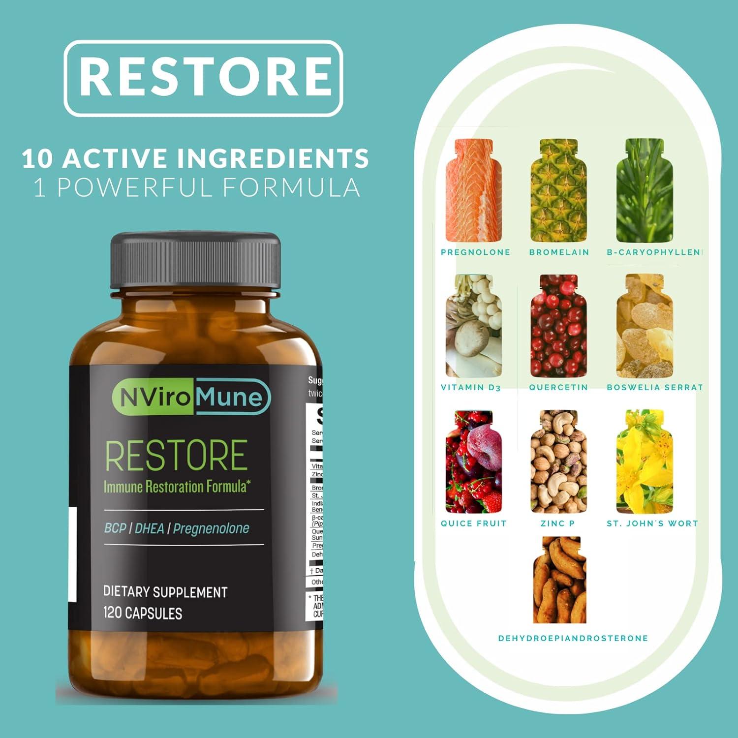 NviroMune Restore Immune System Support with Zinc & Vitamin D - 120 ...
