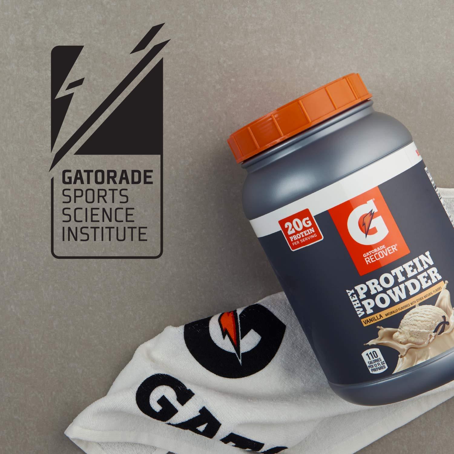 Gatorade Whey Protein Powder Chocolate 56 oz Canister - 50 Servings, 20g Protein per Serving ...