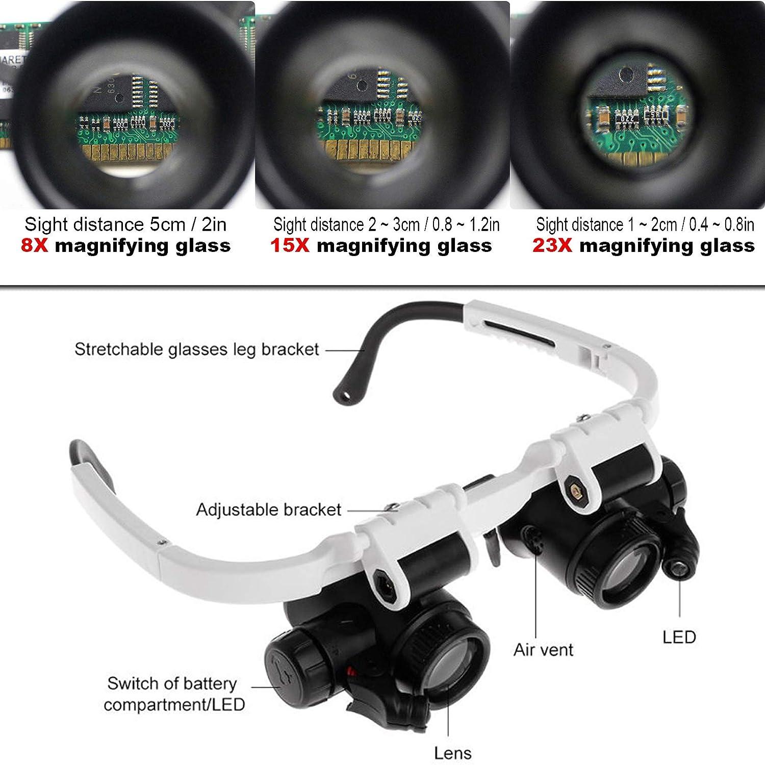 Headband Head Magnifying Glass Reading Head Loupe Glasses Magnifier ...