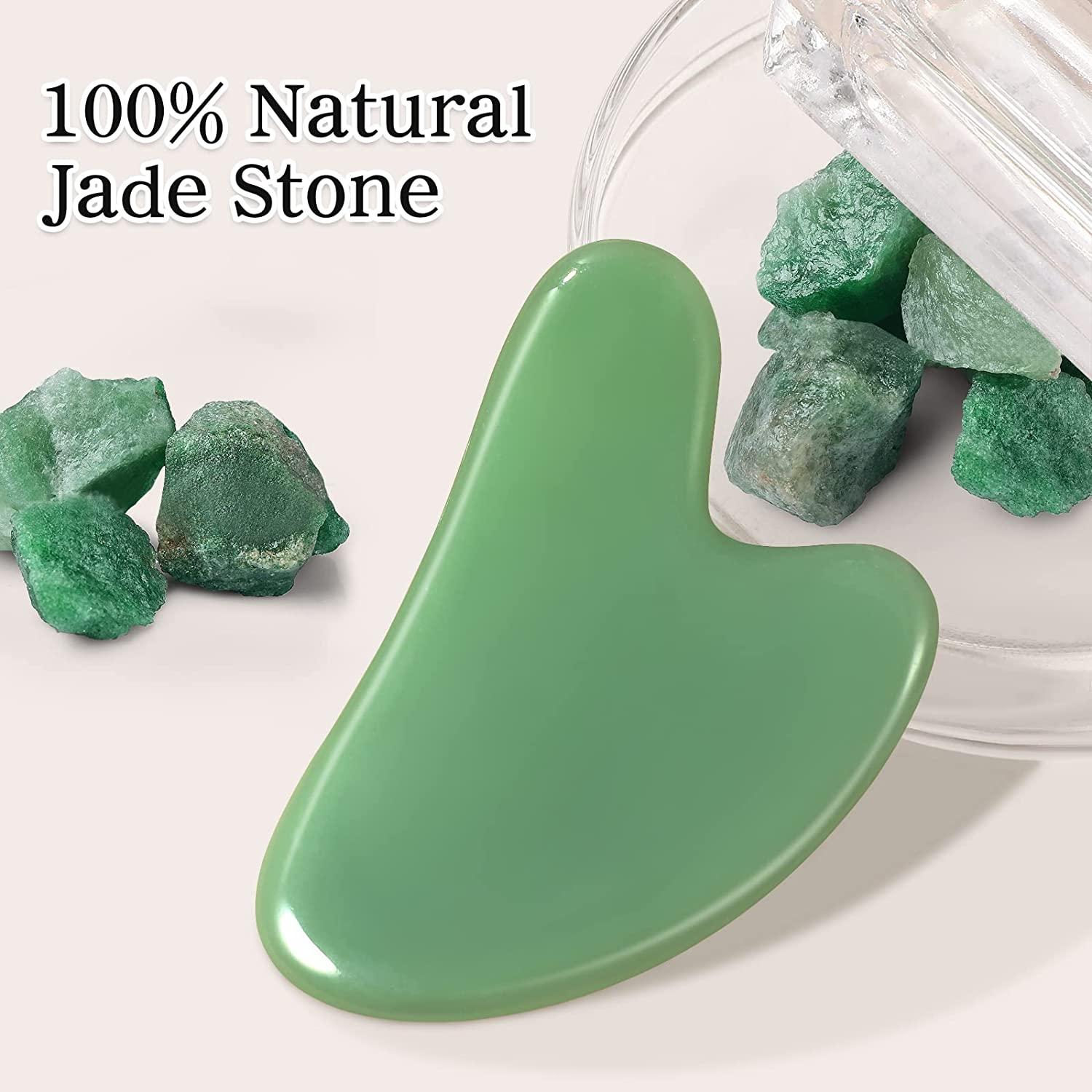Rosenice Jade Stone Gua Sha Facial Tool for Face and Body Massage ...