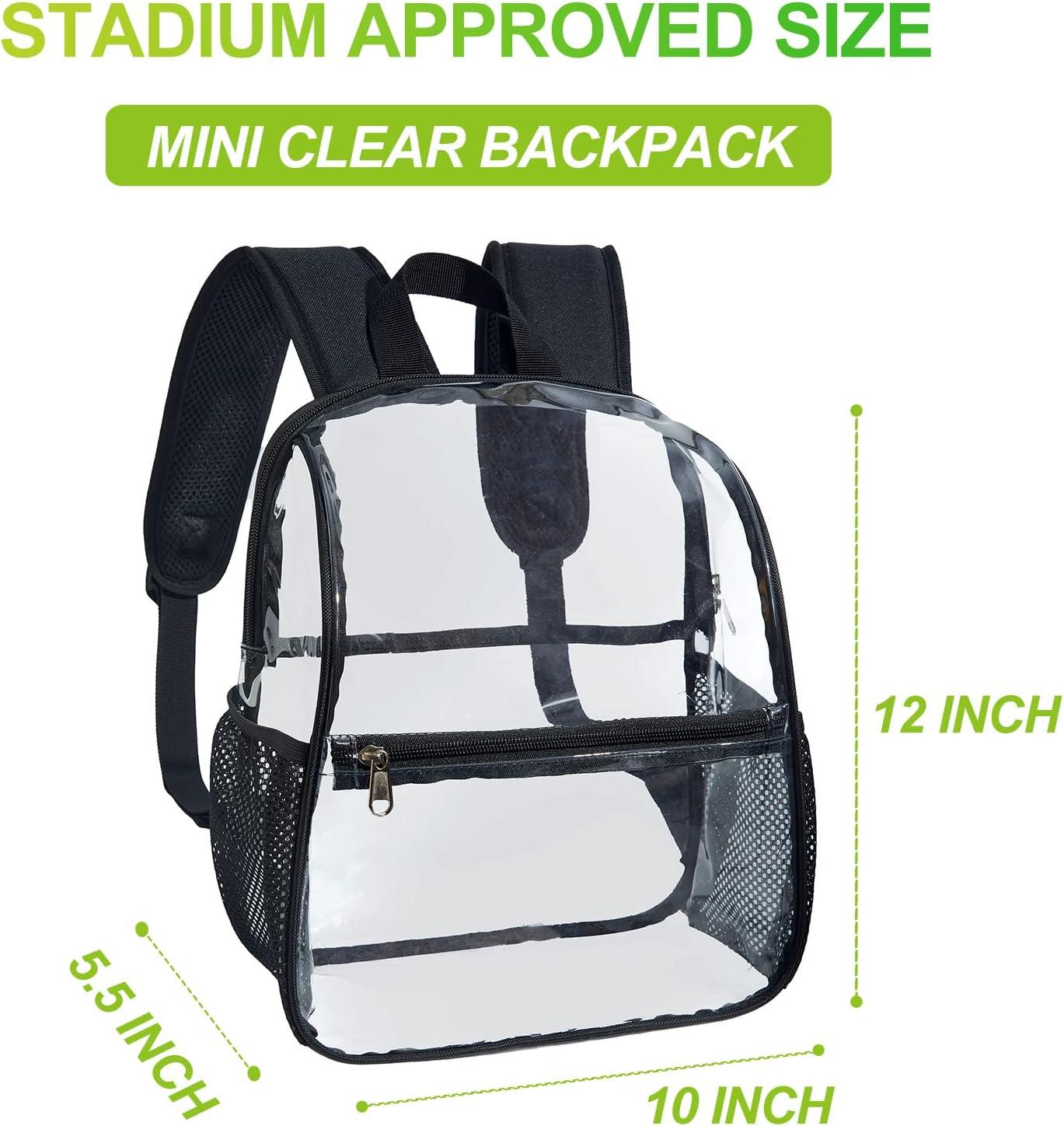 Stadium Approved Clear Mini Backpack with Adjustable Straps - Perfect ...