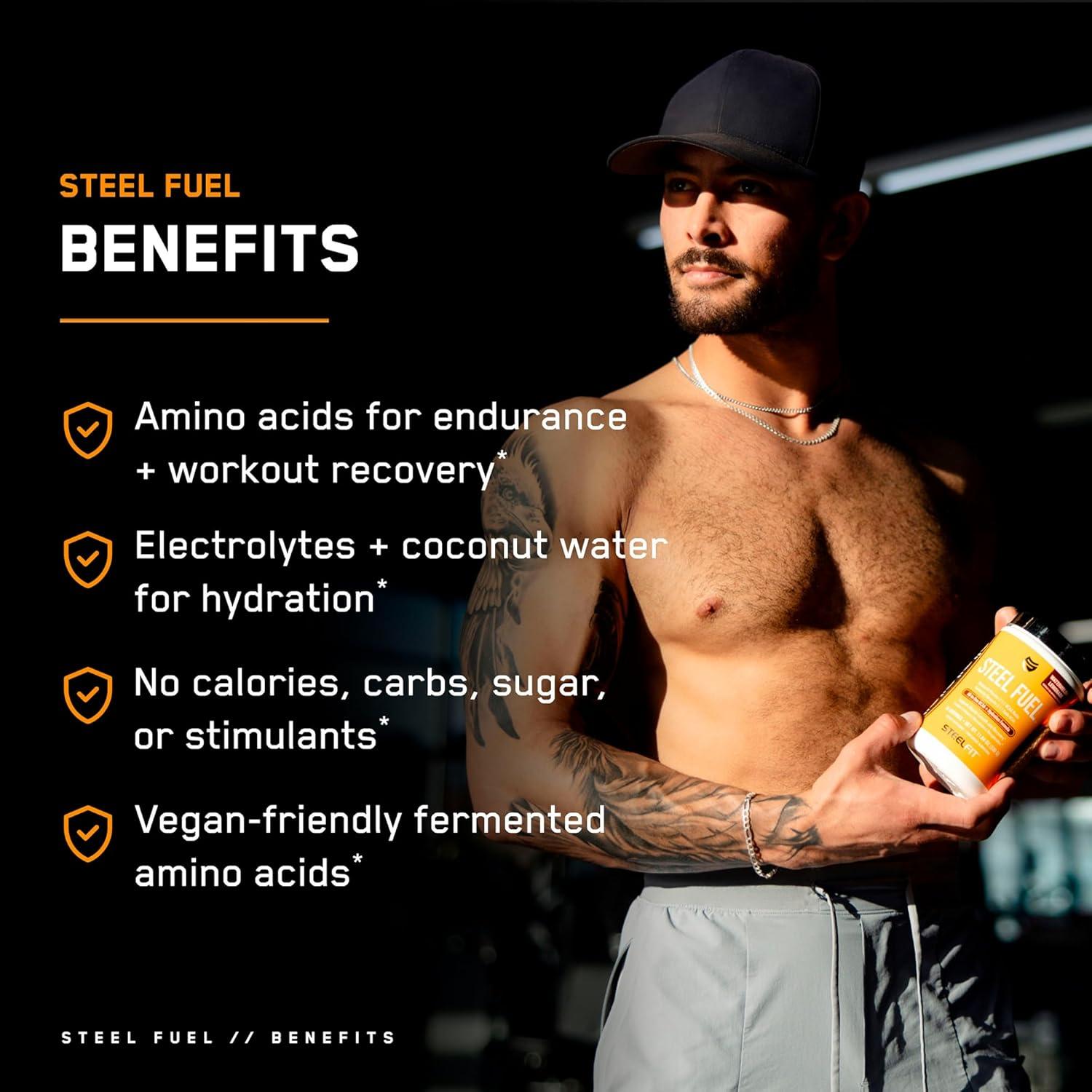 Buy SteelFit Steel Fuel BCAA + Electrolyte Powder | Sugar-Free 2:1:1 ...