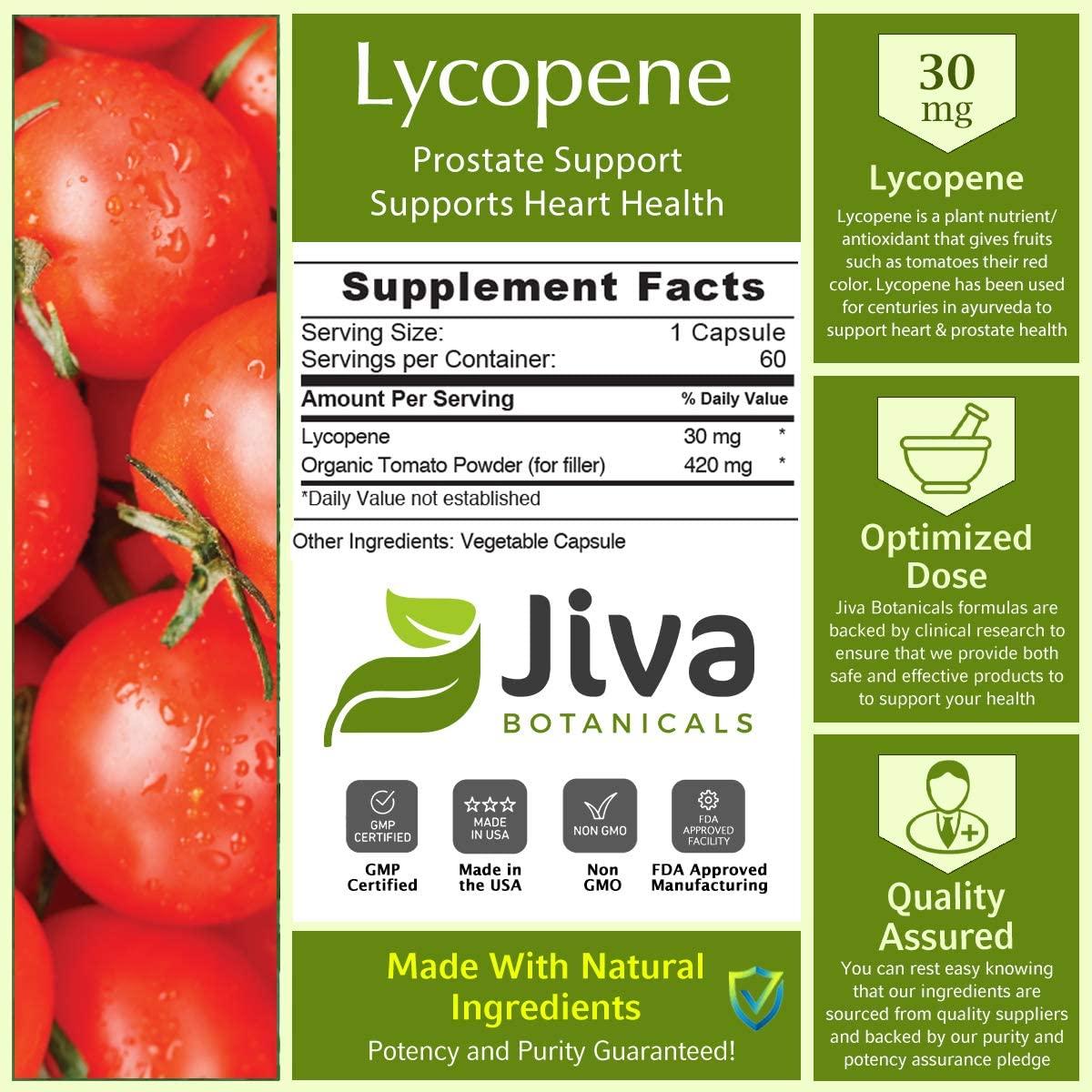 Jiva Botanicals Lycopene Supplement 30mg - Tomato Powder Extract ...