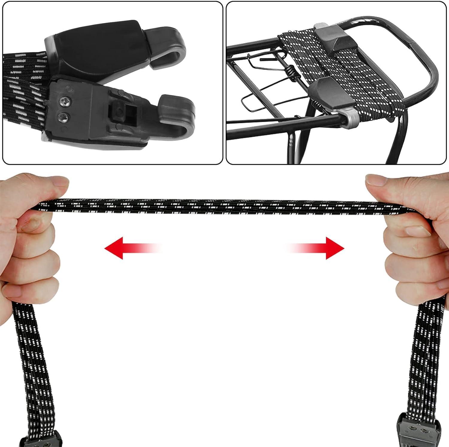 Aohcae Adjustable Bicycle Clamping Belt Luggage Rack - 3-Piece Tension ...