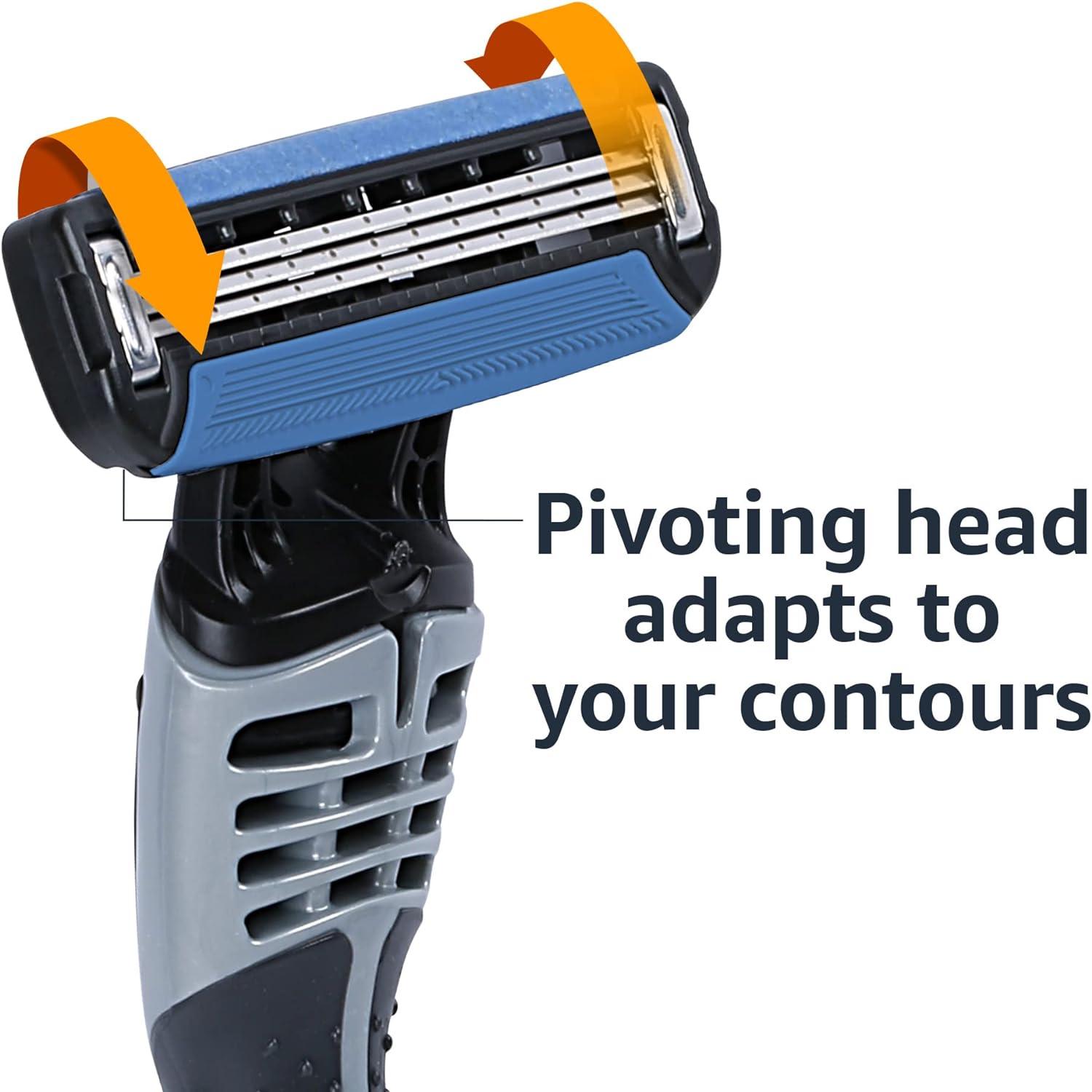 Amazon Basics Men's 3-Blade Disposable Razors - 6 Count (2 Packs of 3 ...