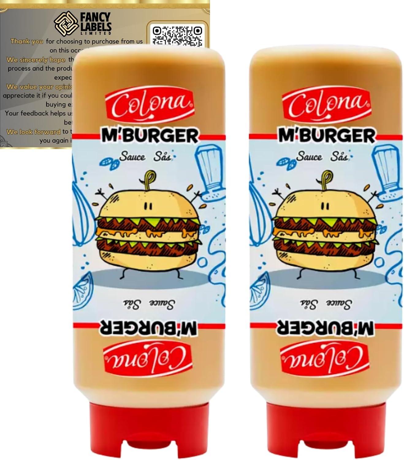 Burger Sauce Multipack with 2 Pack of Burger Colona M'Burger Sauce Bottle Top Down 800g | Buy ...