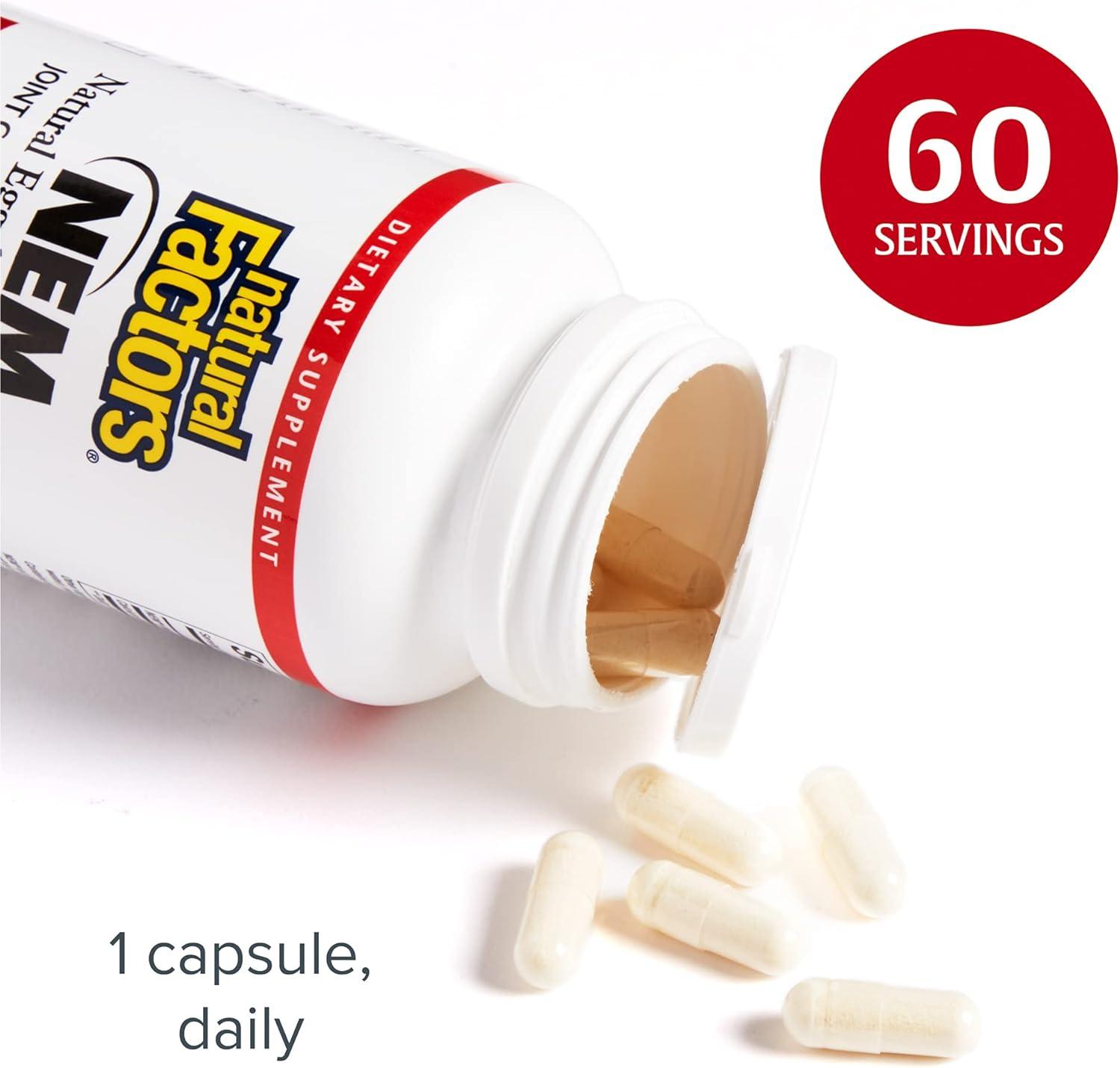 Natural Factors NEM 60 Capsules - Joint Comfort & Flexibility Support ...
