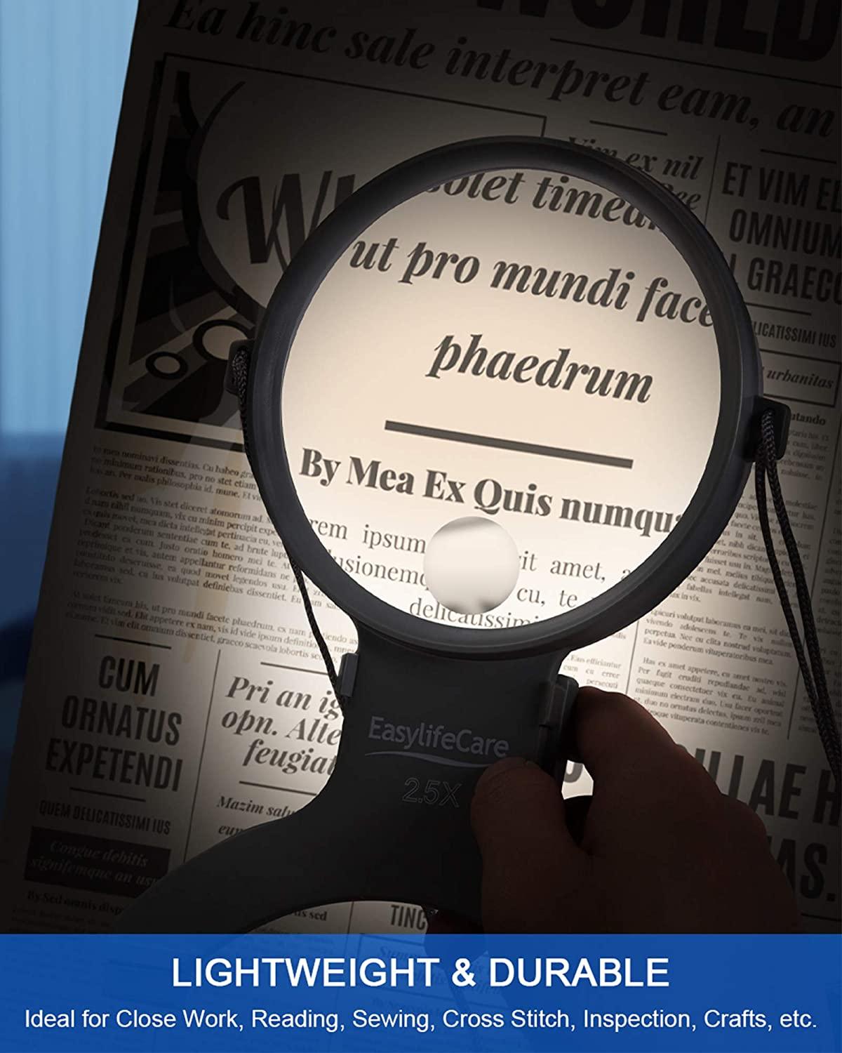 EasyLifeCare Hands Free Chest Rest LED Magnifier | Neck Wear Visual Aid ...