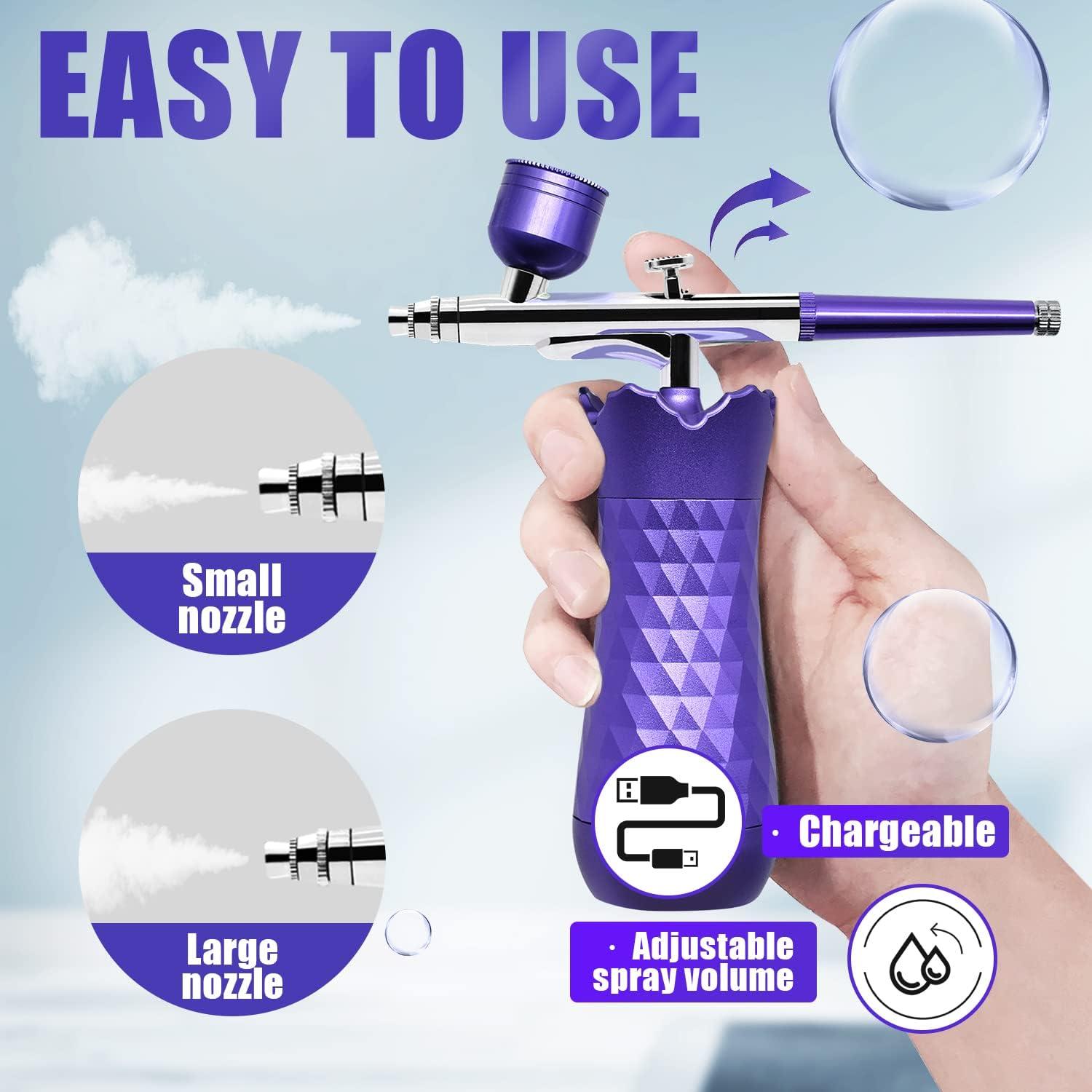 Mini Upgraded Airbrush Kit, Portable Cordless Auto Airbrush Kit with ...