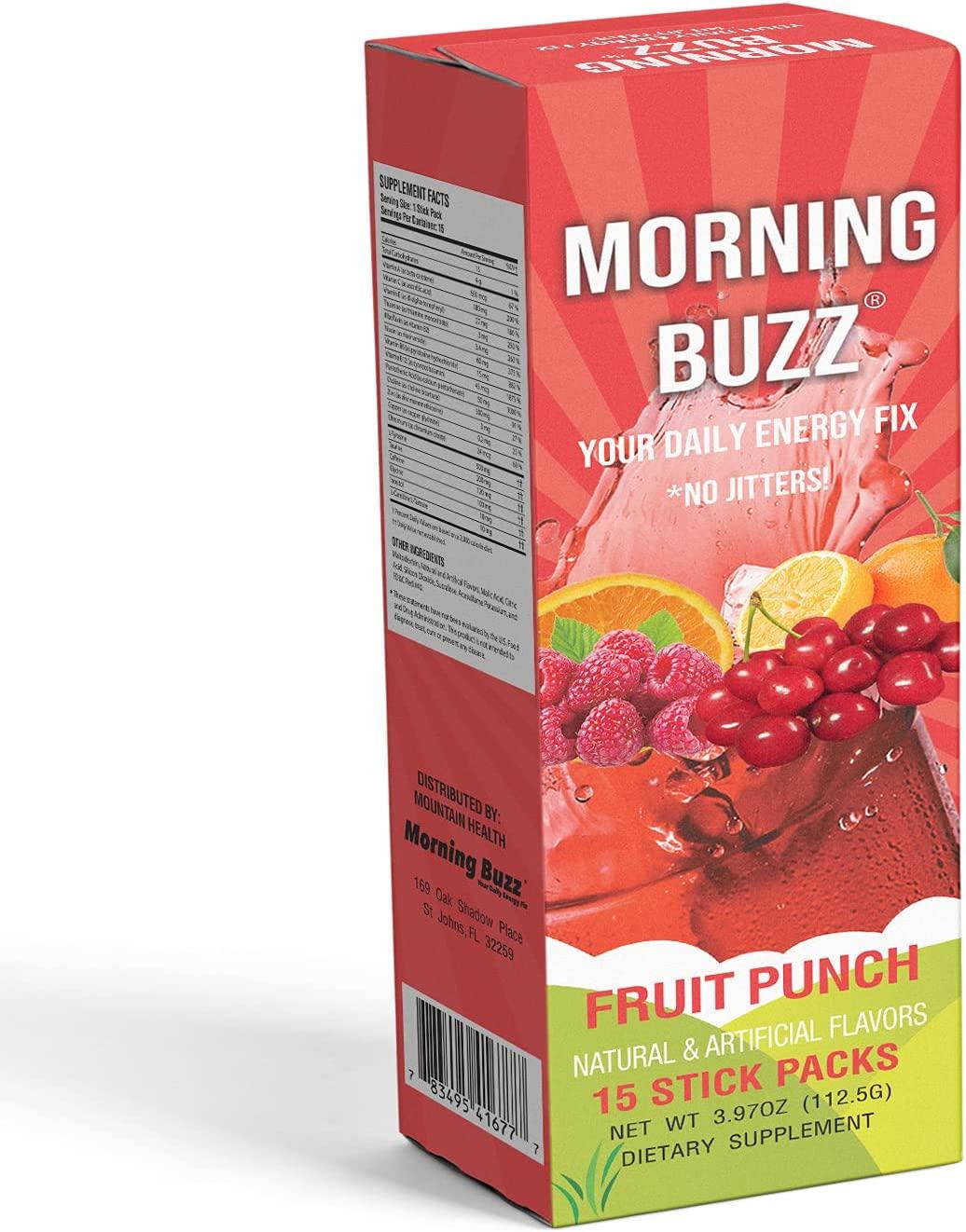 Morning Buzz Fruit Punch Sports Energy Drink - Original Formula for ...