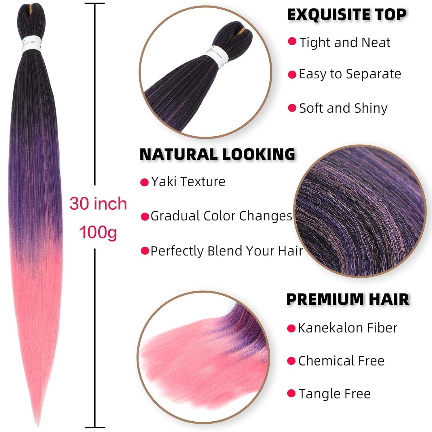 Xusuperb 30-Inch Pre-Stretched Braiding Hair Extensions - Ombre ...