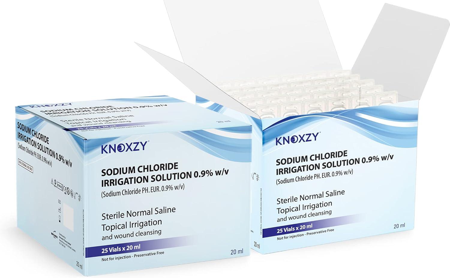 KNOXZY Sterile Saline Pods 20ml - Eye Wash & Wound Cleansing for ...