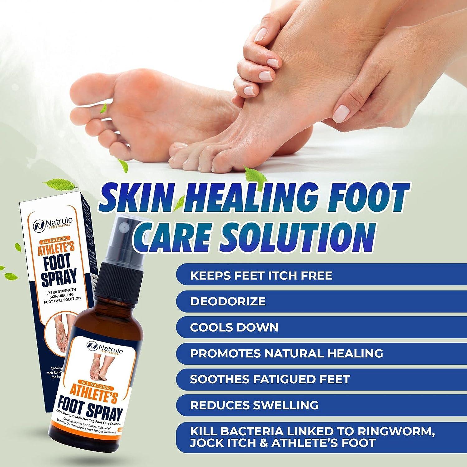 Natrulo All Natural Athlete s Foot Spray - 1oz Liquid Antifungal Itch ...