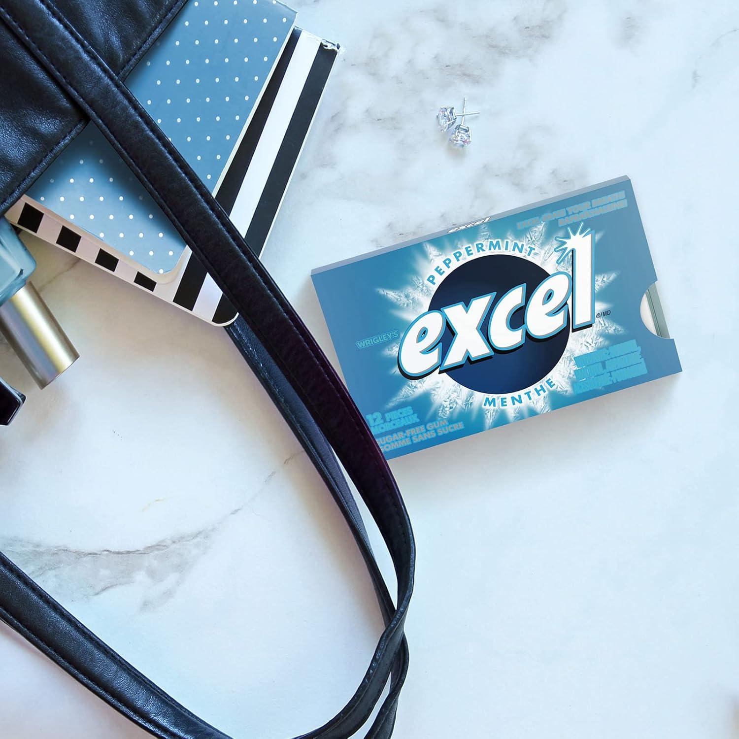 EXCEL Peppermint Flavoured Sugar Free Chewing Gum 12 Pieces 12 Packs ...