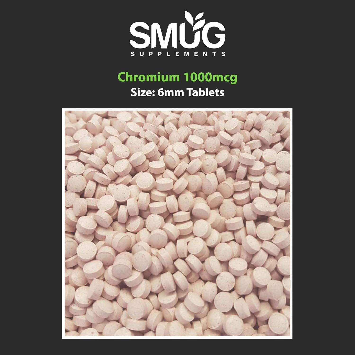 SMUG Chromium Tablets 1000mcg - Supports Blood Glucose Levels & Healthy ...
