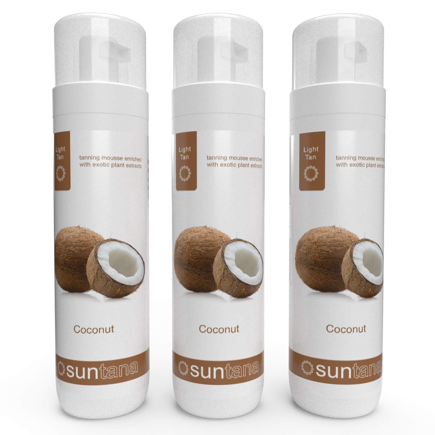 Suntana Coconut 8% Self Tan Mousse - Light Tan (3 Pack)