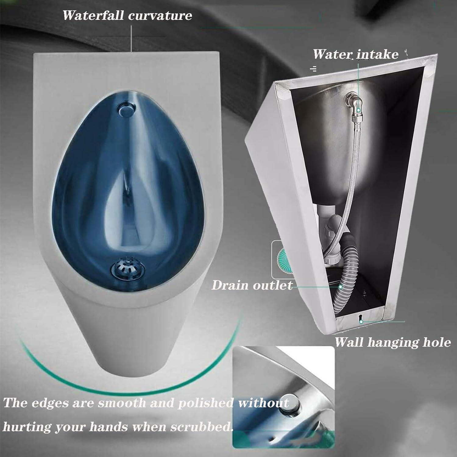 Men's Urinal 304 Stainless Steel Urinal Commercial Non-Contact Public ...
