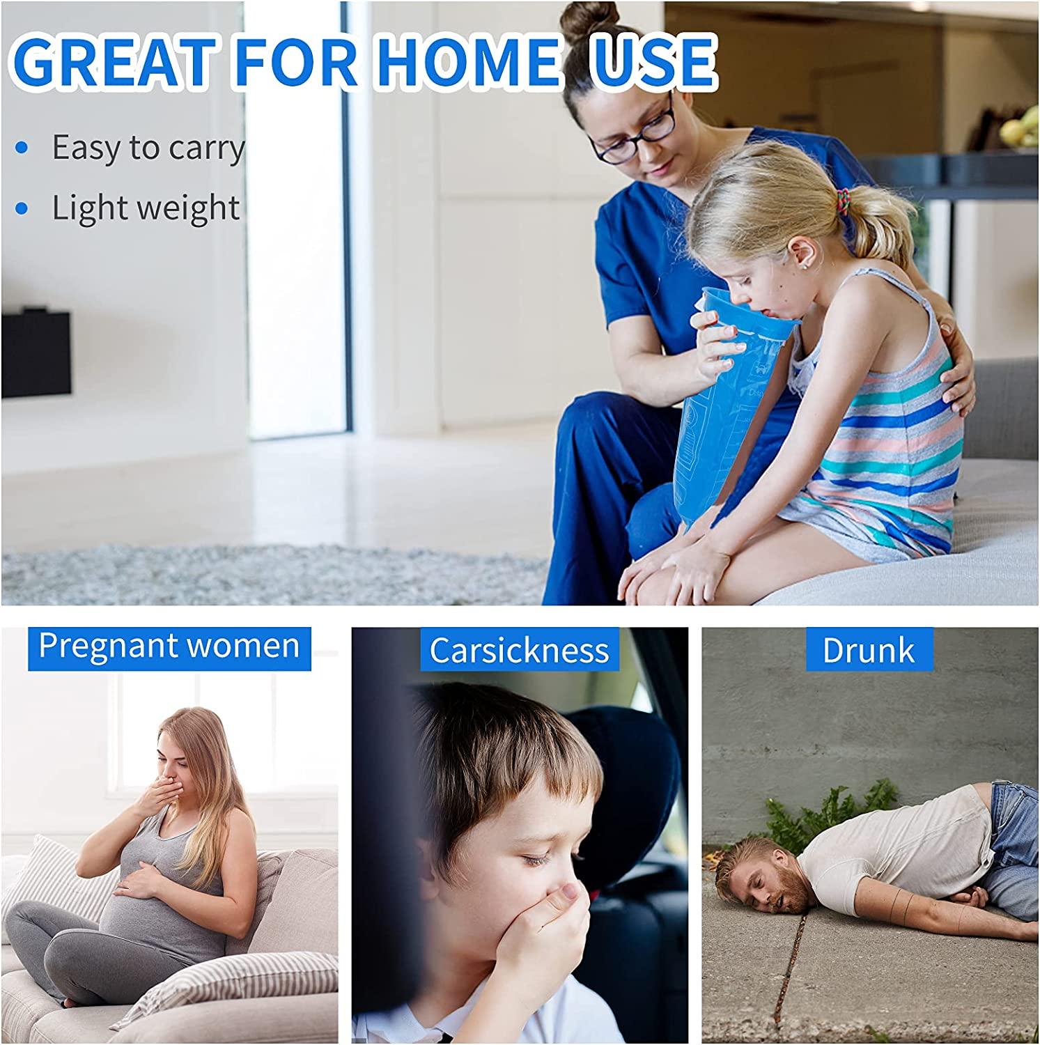 24 Pack Blue Emesis Bags - 1000ml Disposable Vomit Bags for Morning ...