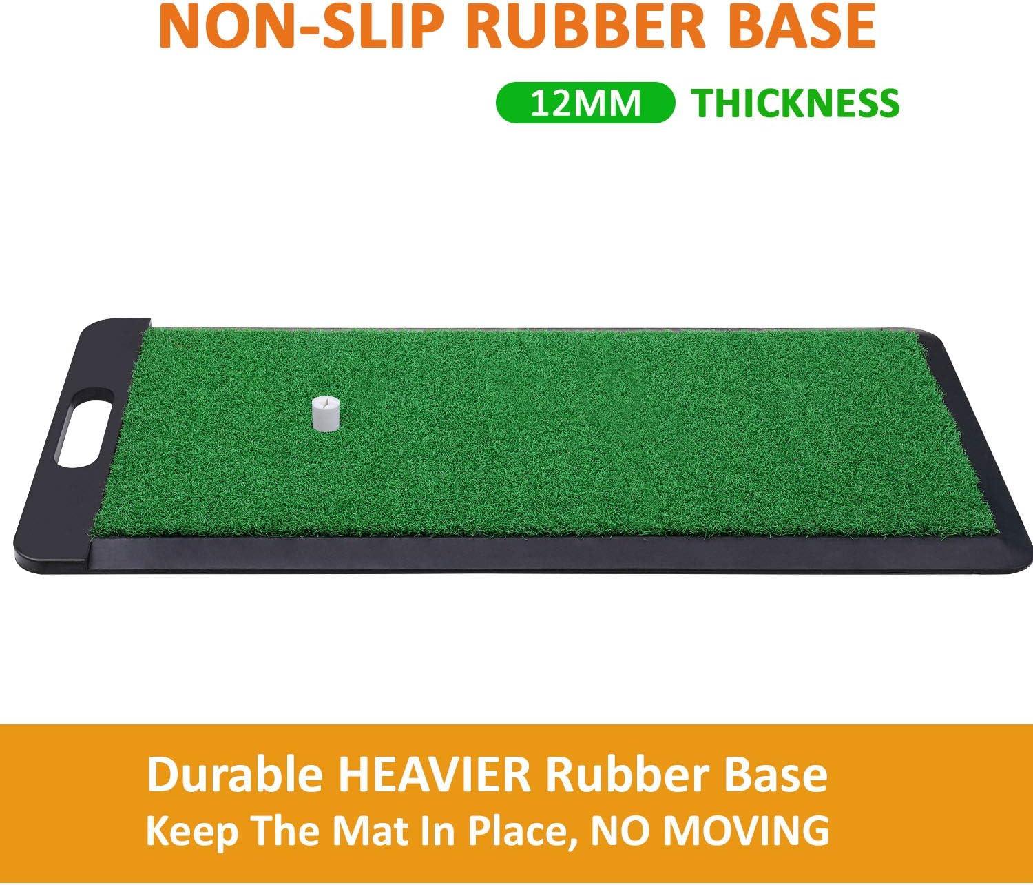 SkyLife Golf Practice Mat - Heavy Rubber Base for Driving, Hitting ...