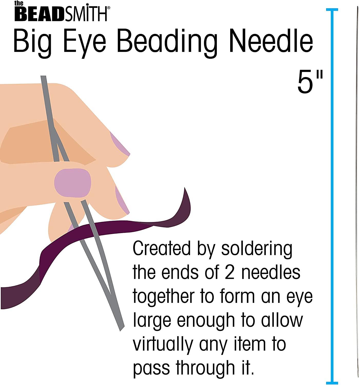 Big Eye Beading Needles 5 4-Pack - Sharp Points for Sewing, Weaving ...