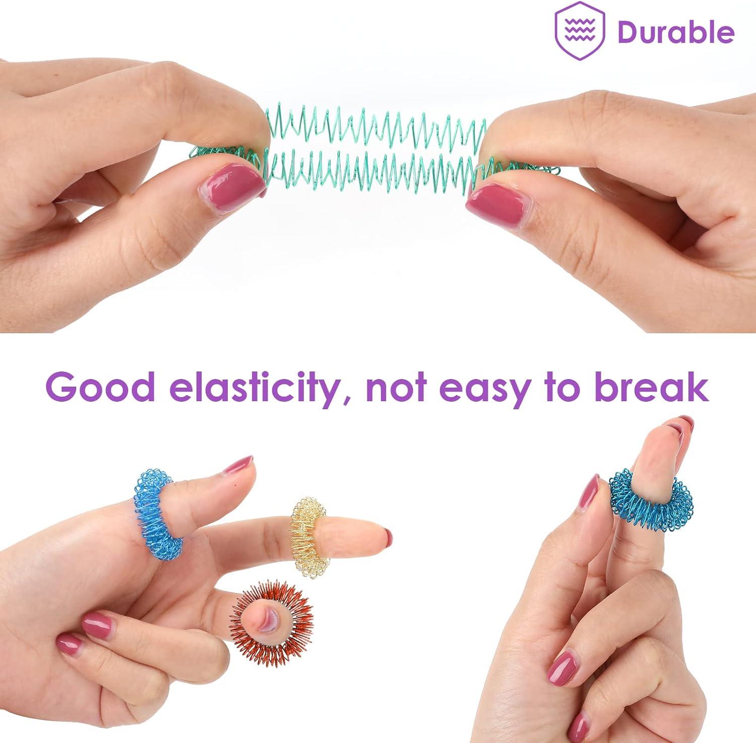 12 Pieces Acupressure Rings-Spiky Sensory Finger Rings Acupuncture ...