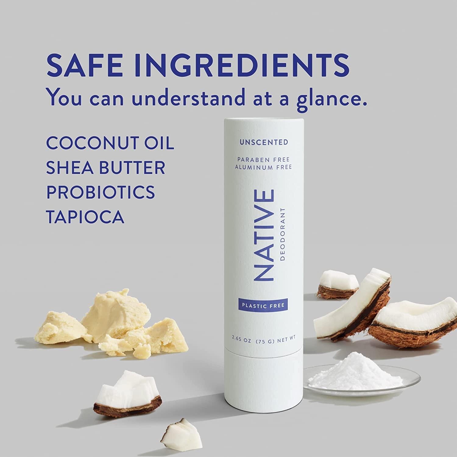 Native Plastic-Free Deodorant | Aluminum-Free Natural Deodorant with ...