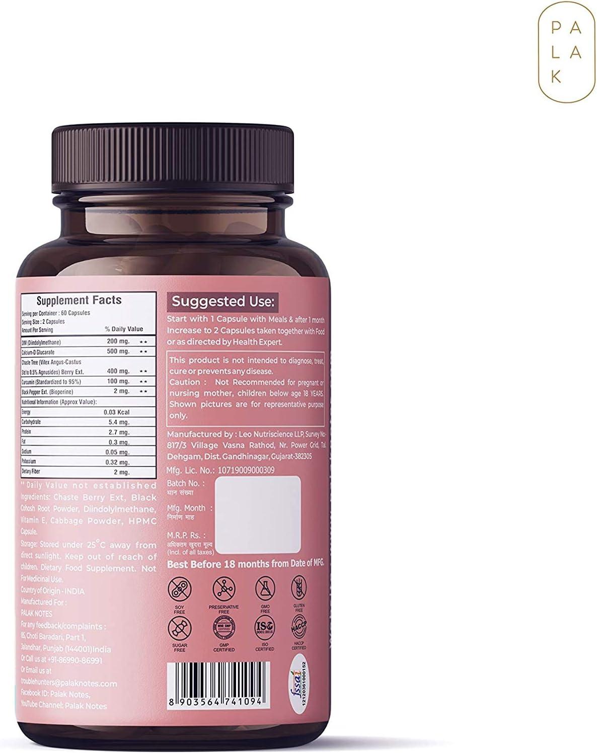 Kuber Palak Estrogen Balance Capsules with DIM for Fibroids, PCOS, and ...