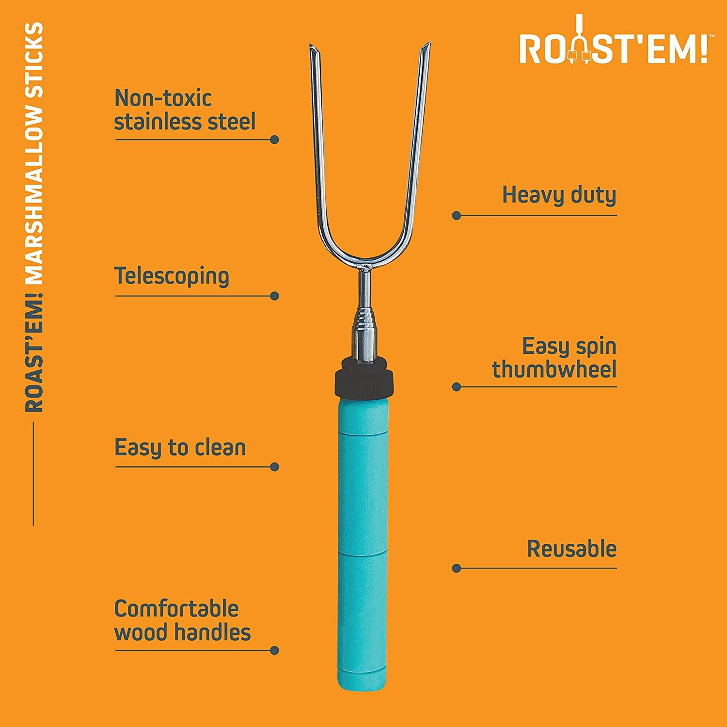 Jolly Green Rotating Marshmallow Roasting Sticks | Set of 5 Telescoping ...