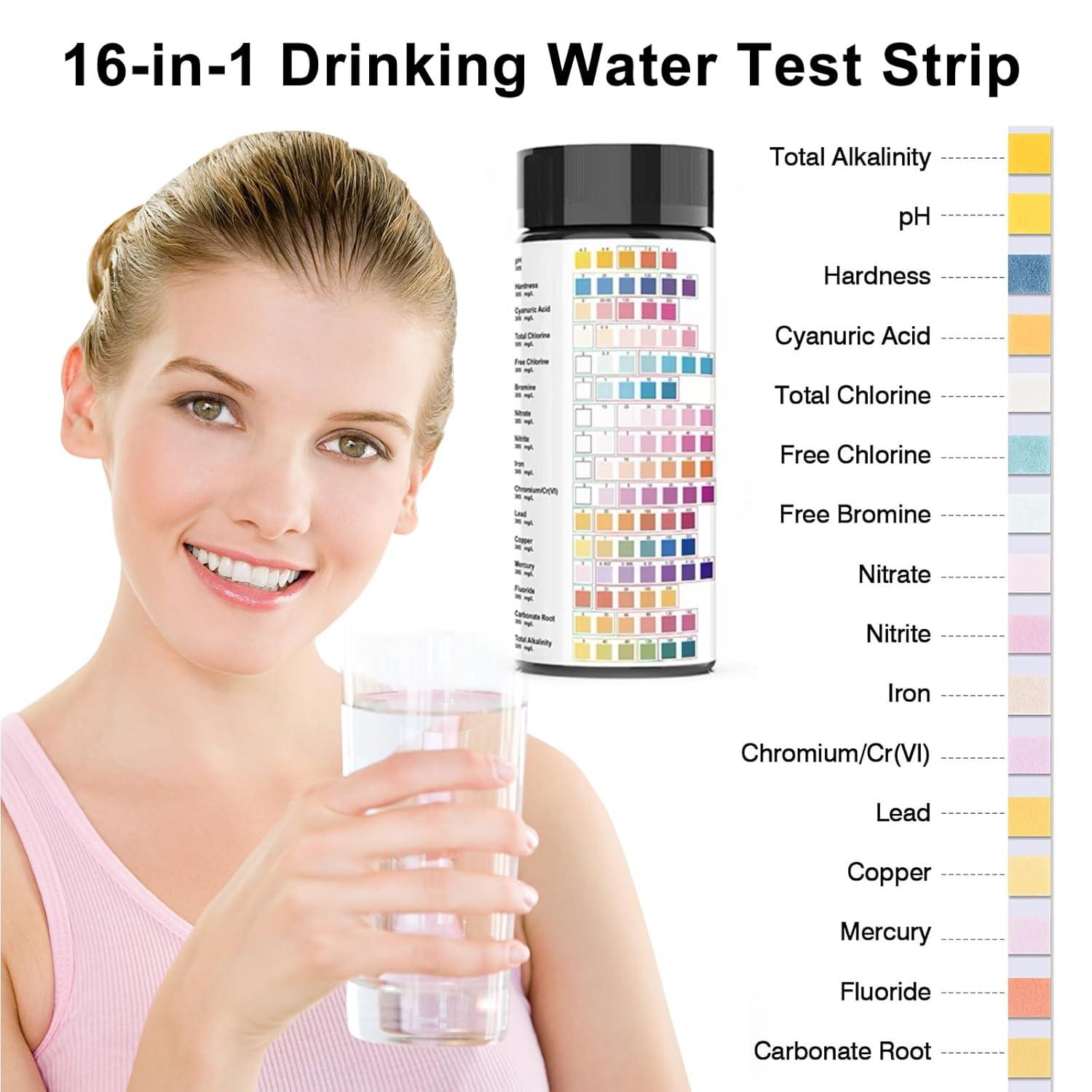 16 in 1 Aquarium Water Test Strips - Freshwater & Saltwater Testing ...