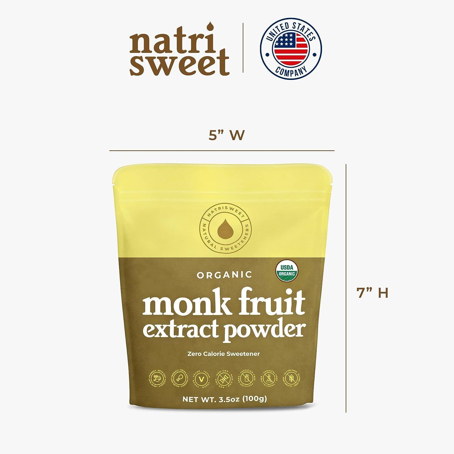 Organic Monk Fruit Extract 3.5 oz - Pure USDA Organic Sweetener with ...
