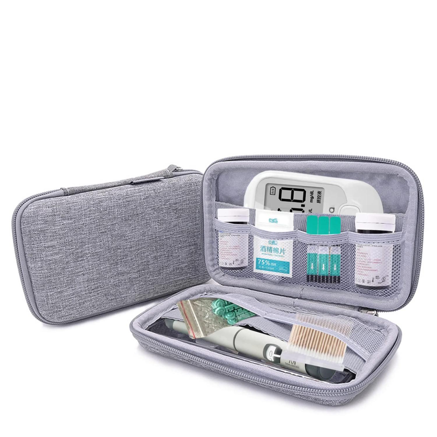 Diabetic Supplies Organizer Hard Case - Home & Travel Storage Bag for ...