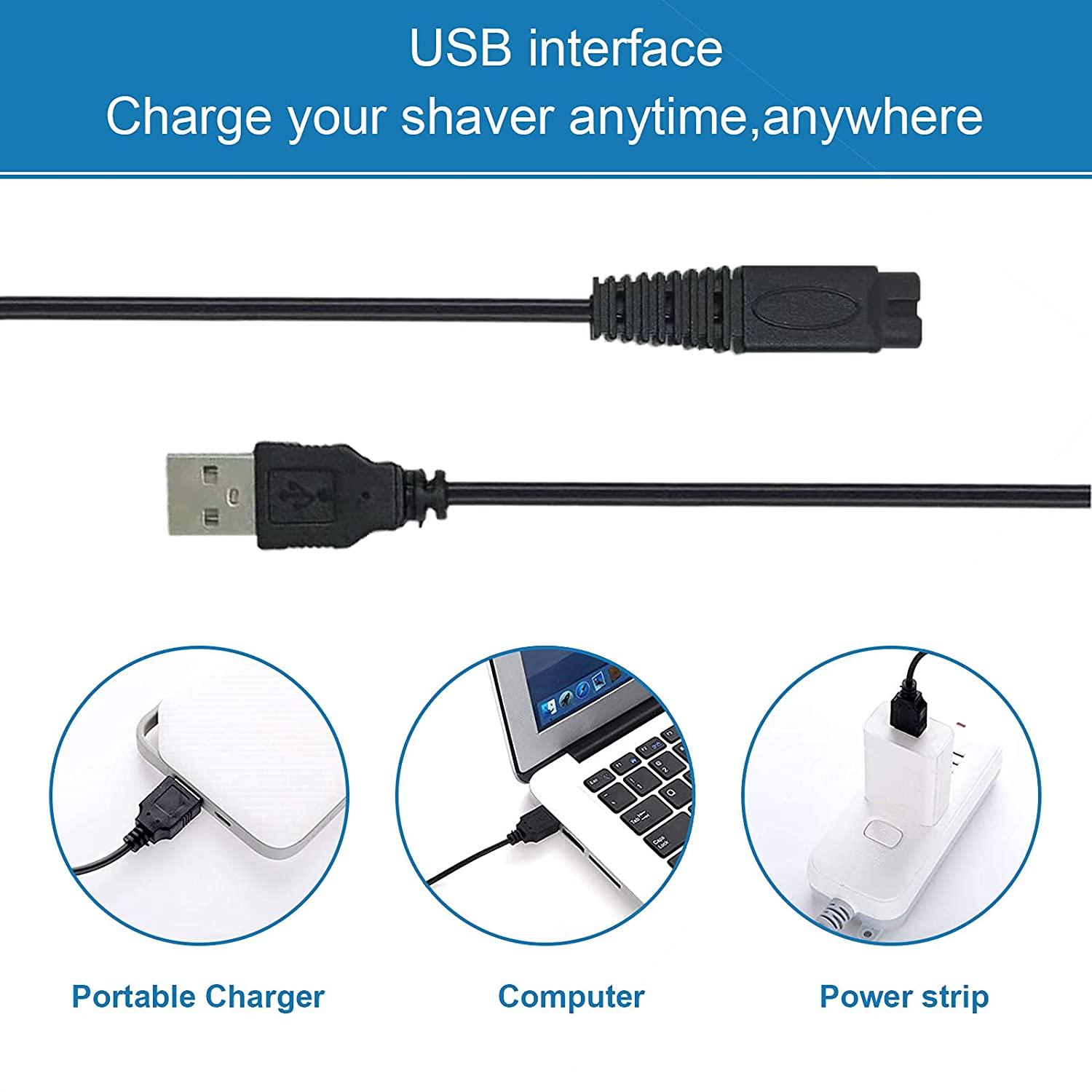 USB Charger Cord for Microtouch Solo Electric Shaver - 31.5 in Cable ...