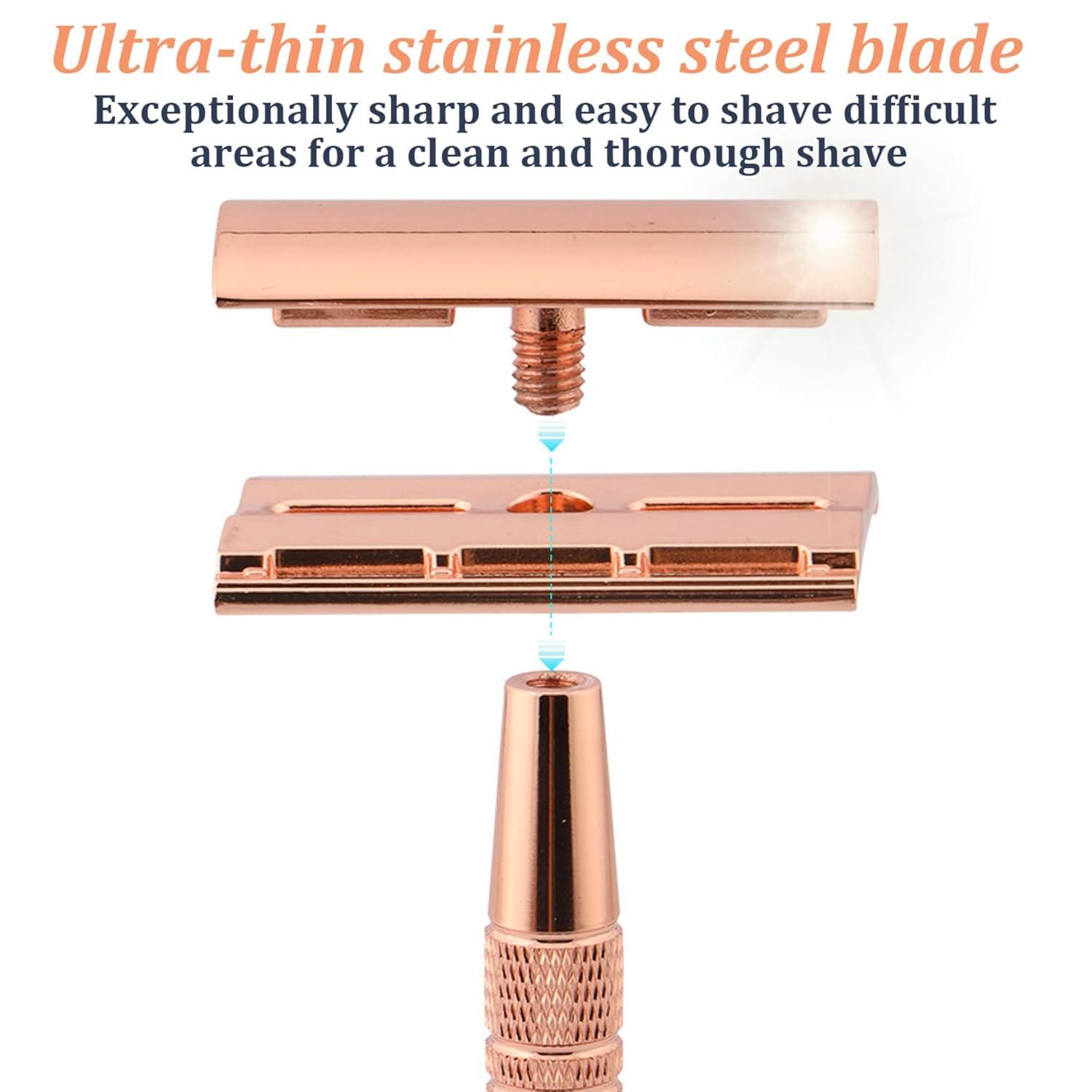 Premium Stainless Steel Double Edge Safety Razor for Men - Smooth Close ...