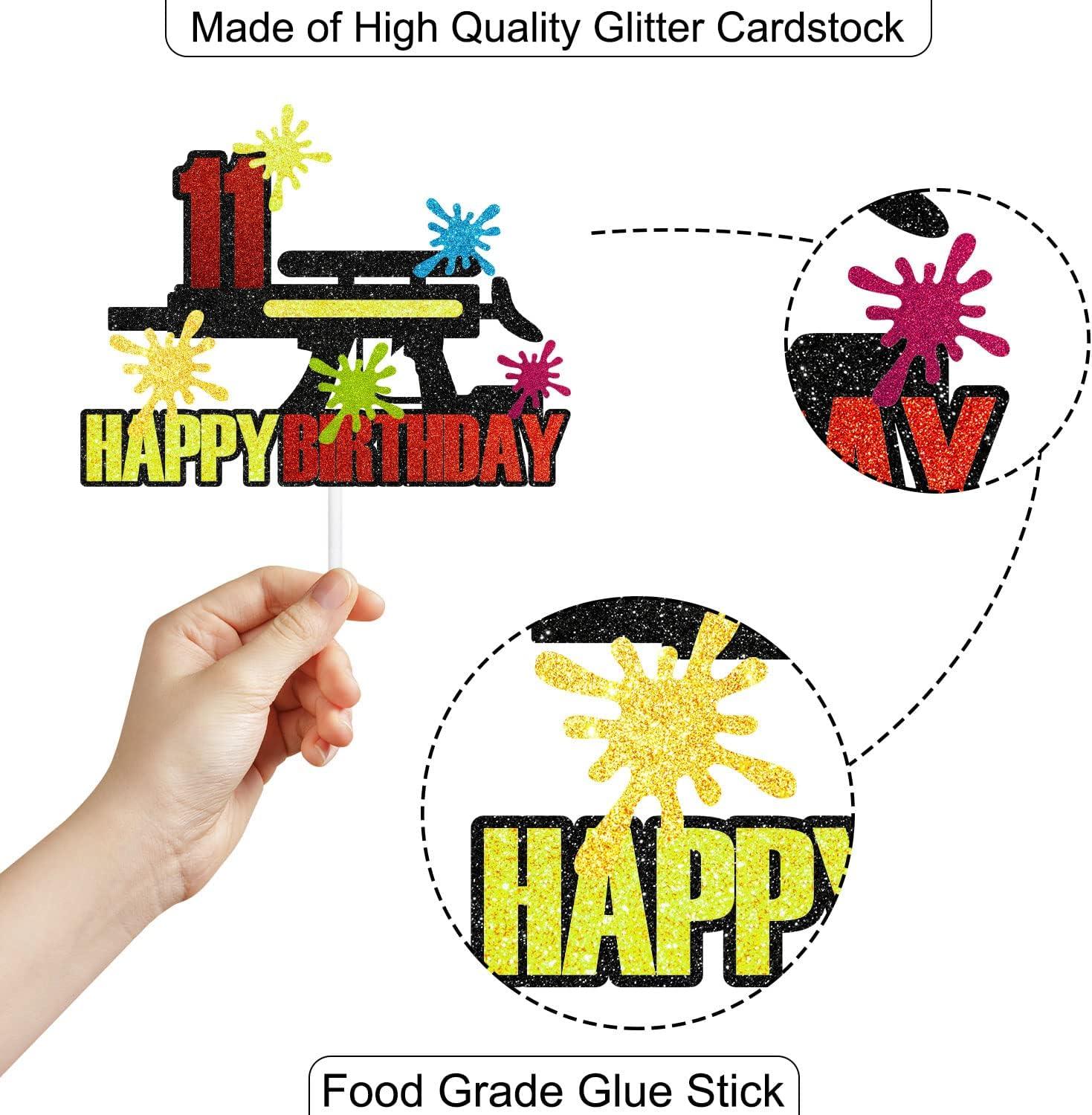 11th Paintball Birthday Cake Topper - Shooting War Party Decorations ...