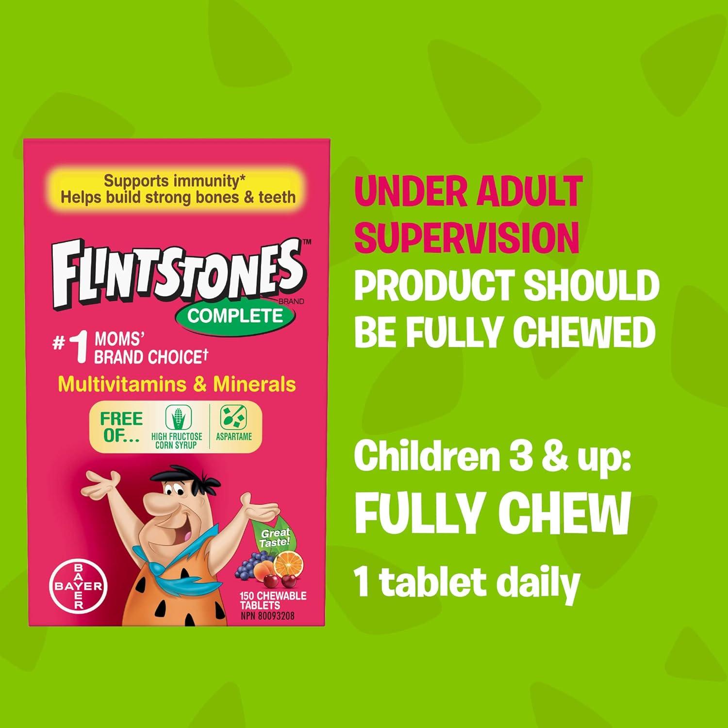 FLINTSTONES Complete Chewable Multivitamin for Kids Aspartame-Free with ...