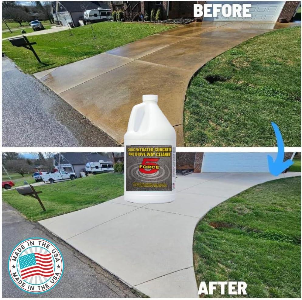 Force 5 Heavy Duty Concrete Cleaner for Driveways Sidewalks & Garage ...